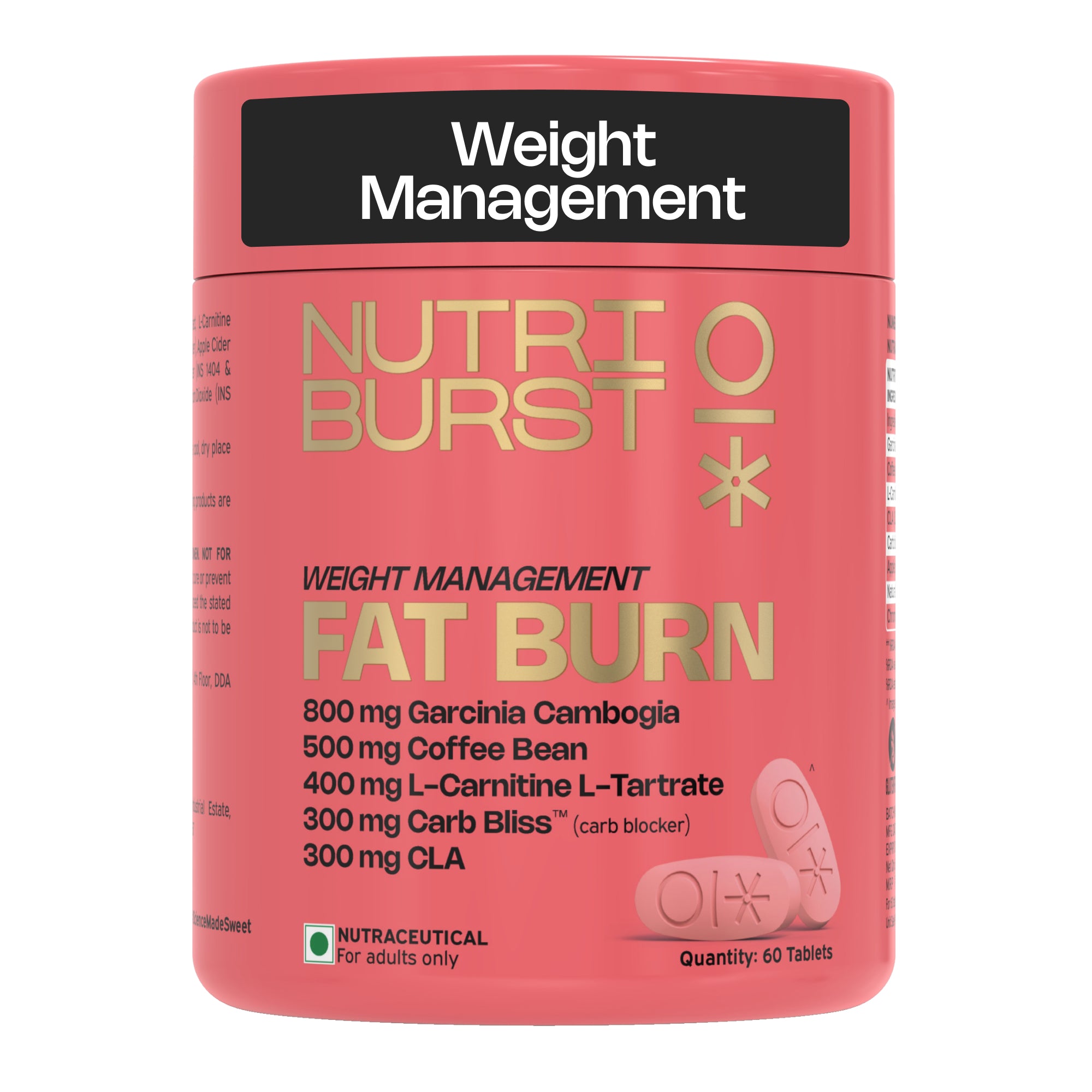 Nutriburst Fat Burn Tablets for Men & Women | Weight Management Supple ...